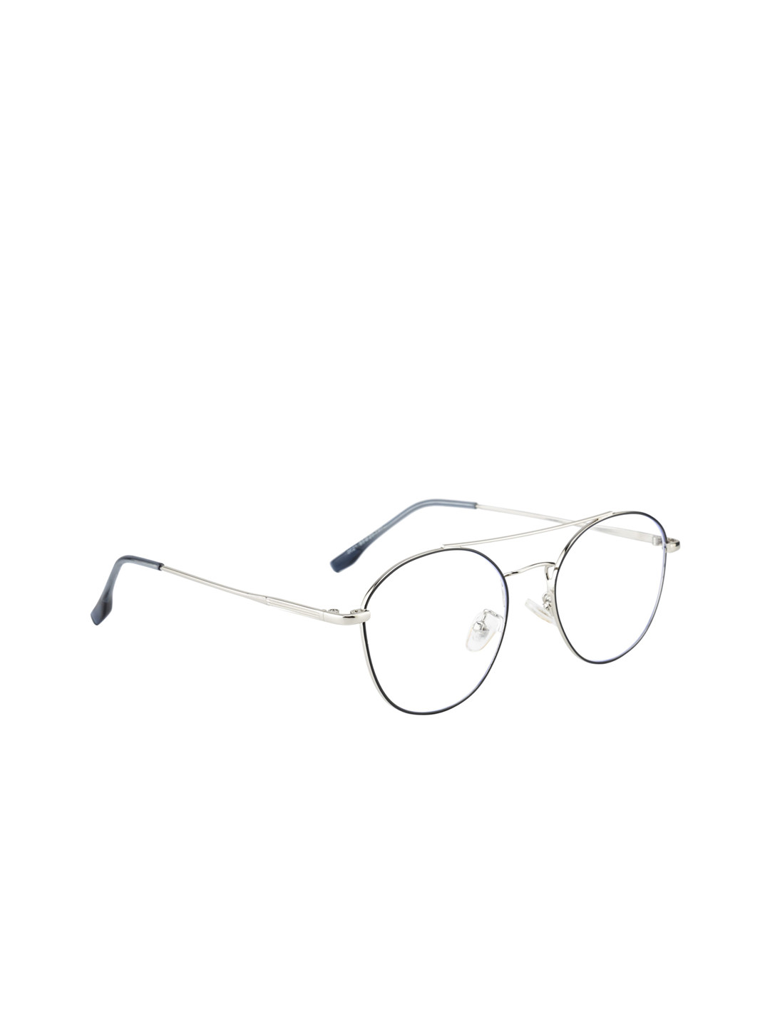 Buy Clark N Palmer Unisex Black & Silver Toned Full Rim Aviator Frames ...