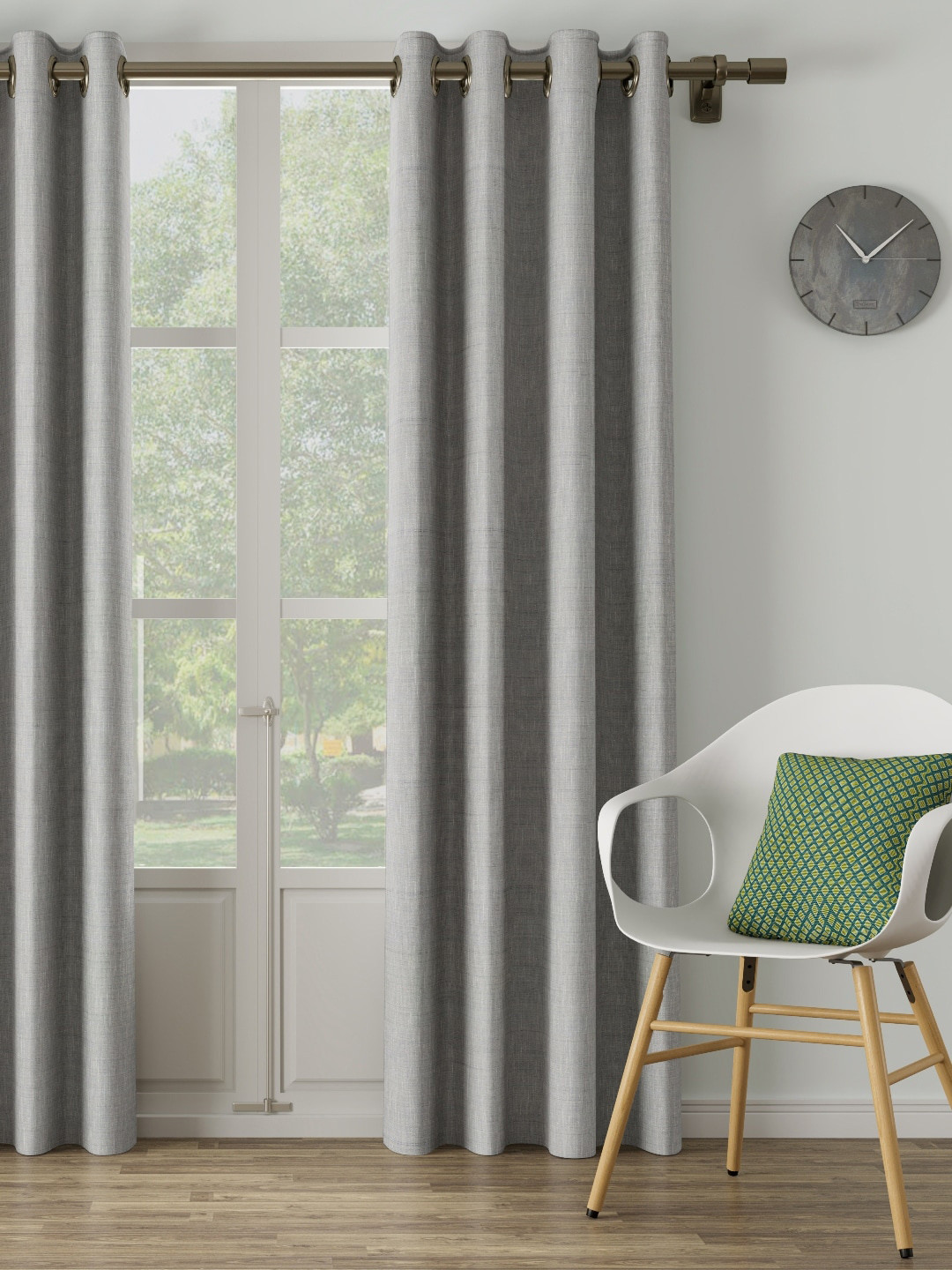 Buy DDecor Grey Single Sheer Curtain - Curtains And Sheers for Unisex ...