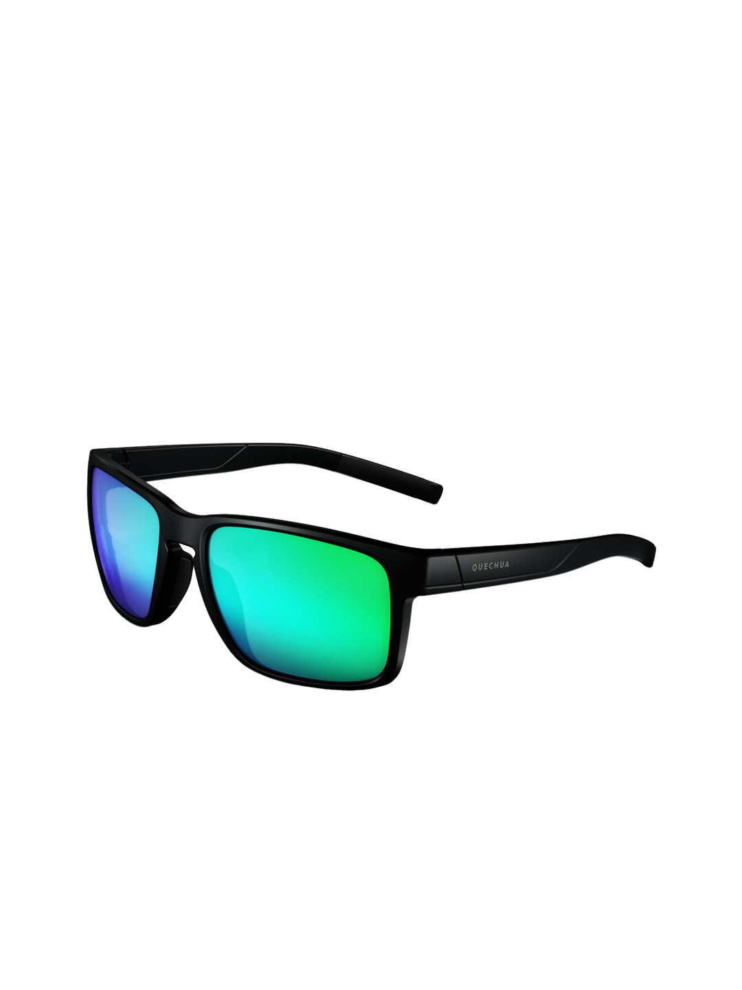 Buy Quechua By Decathlon Unisex Green Lens & Black Rectangle Sunglasses ...