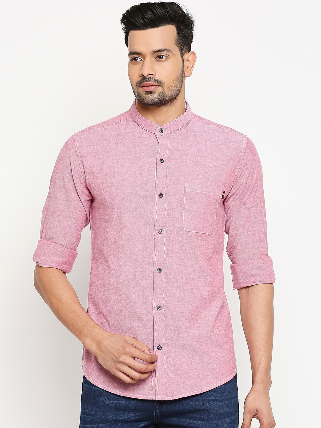 Buy Mufti Men Red Slim Fit Solid Casual Shirt Shirts For Men 13802198