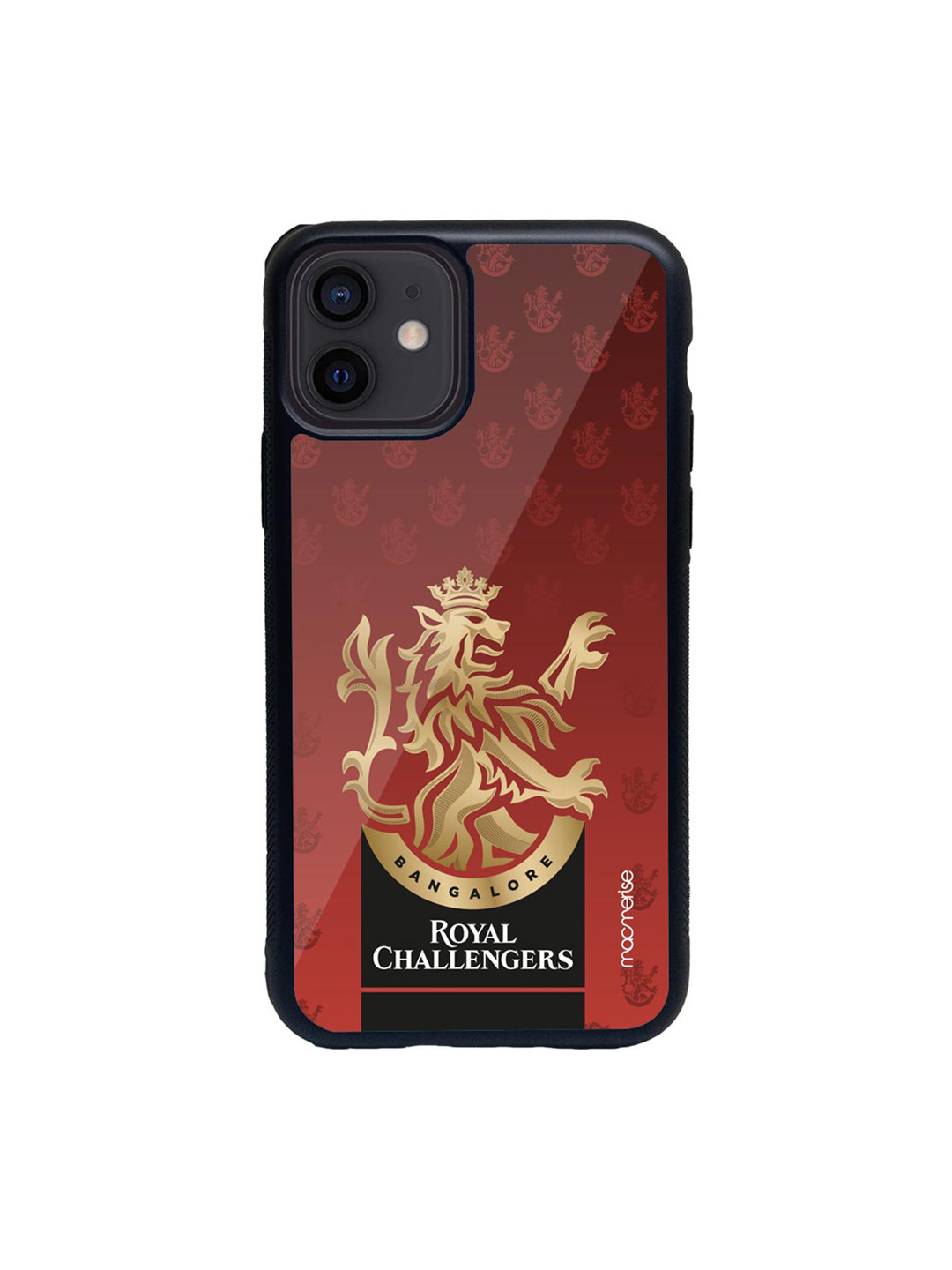 Buy Macmerise Red & Gold Toned RCB Regal Pattern Glass IPhone 12 Case ...
