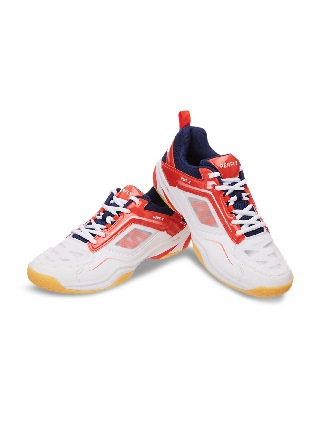 Buy PERFLY By Decathlon Men White Synthetic Badminton Shoes - Sports ...