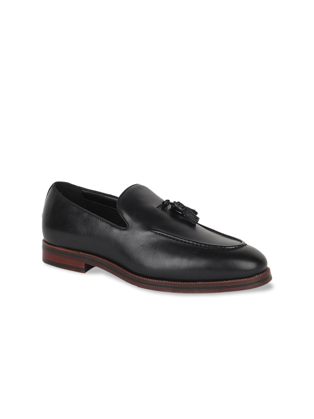 Buy ALDO Men Black Solid Leather Formal Loafers - Formal Shoes for Men ...