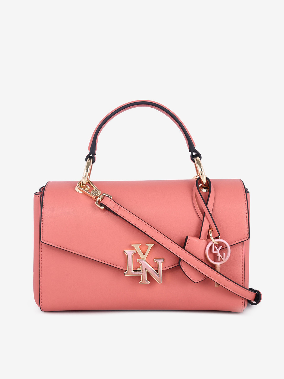 Buy LYN Coral Pink Solid Handheld Bag - Handbags for Women 13995332 ...