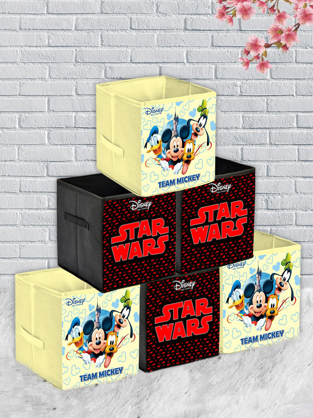 Buy Kuber Industries Set Of 6 Disney Print Extra Large Foldable Storage ...