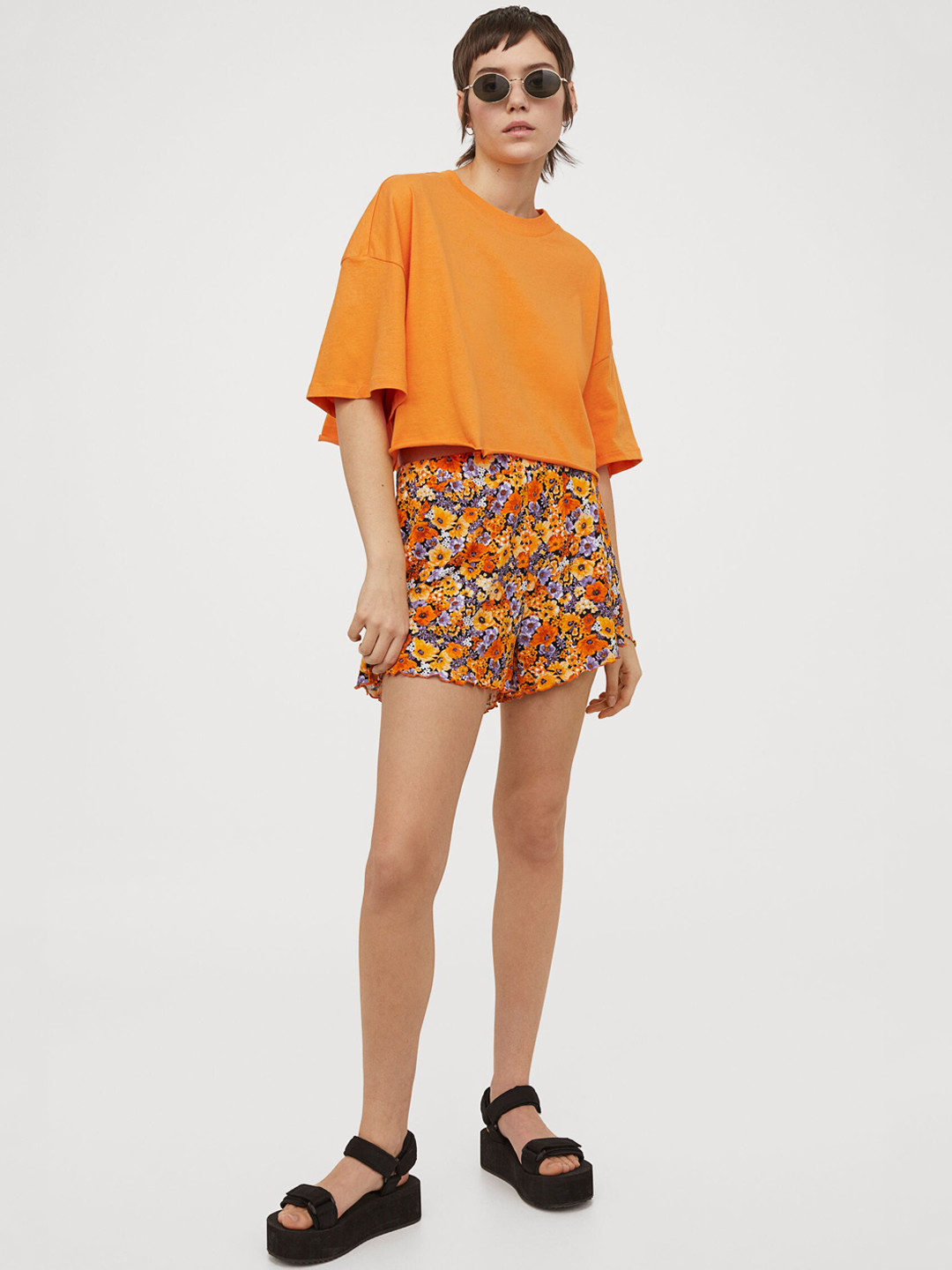 Buy H&M Women Orange Cotton Boxy Top - Tops for Women 14069072 | Myntra