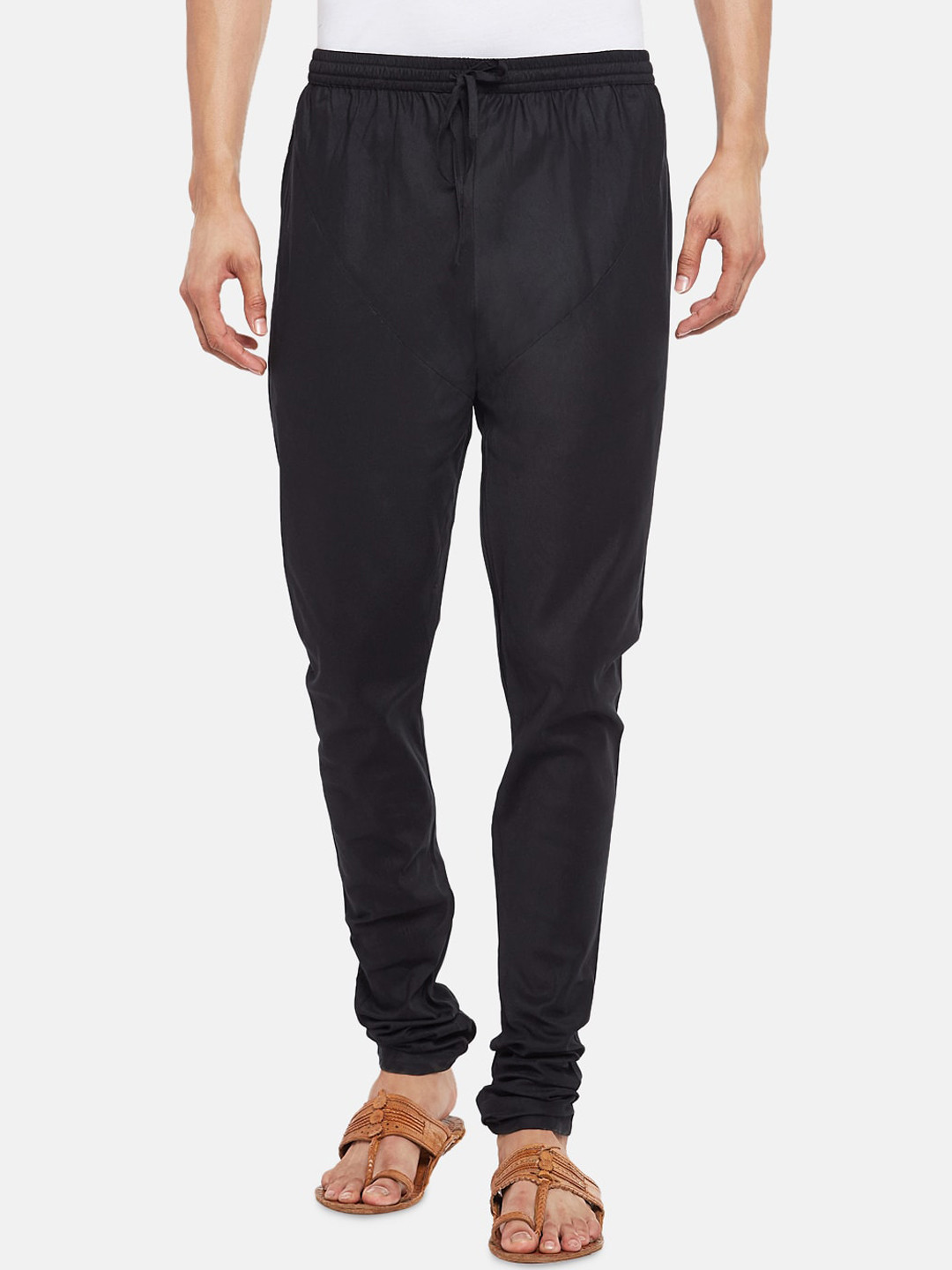 Buy Indus Route By Pantaloons Men Black Solid Churidar - Churidar for ...