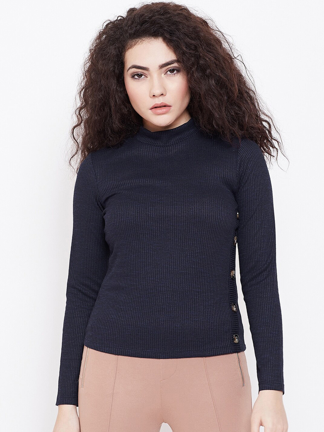 Buy Madame Navy Blue Fitted Top - Tops for Women 14078704 | Myntra