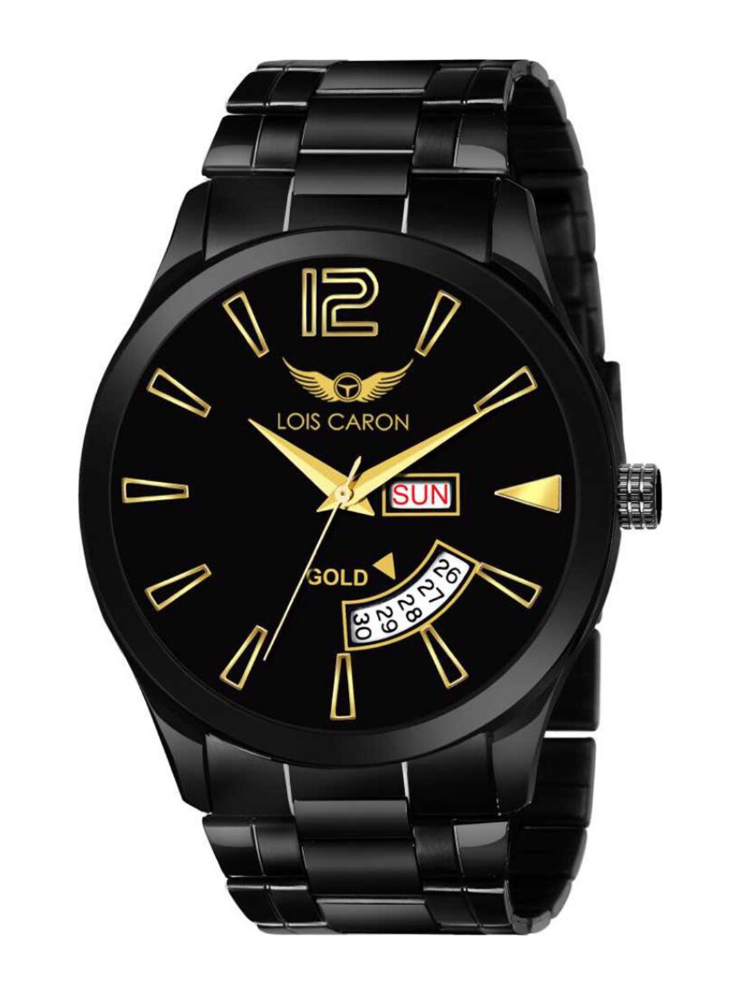 Buy LOIS CARON Men Black Analogue Watch MLC 8446 - Watches for Men ...