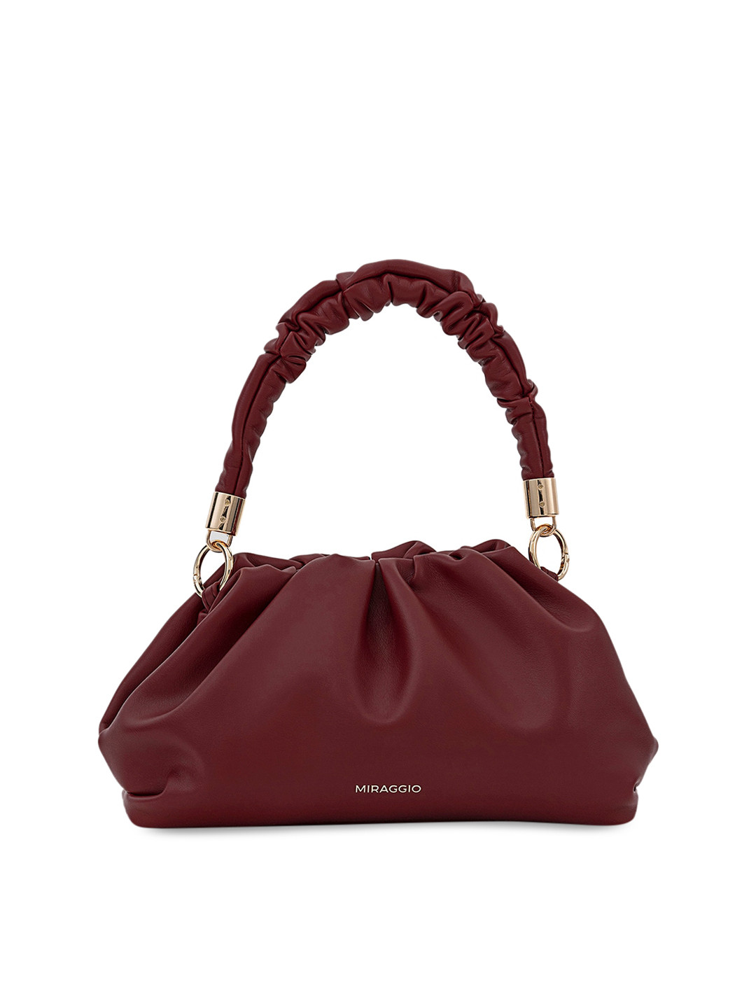 Buy MIRAGGIO Maroon Solid Anne Handheld Bag - Handbags for Women ...