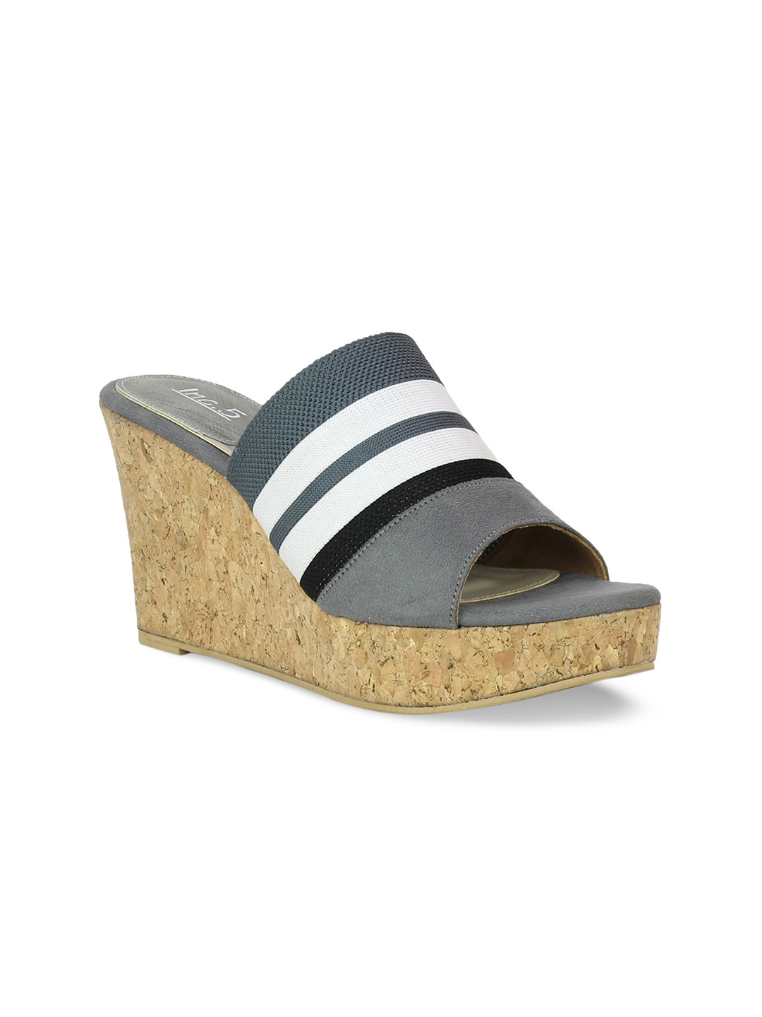 Buy Inc 5 Women Grey Striped Mules - Heels for Women 14124050 | Myntra