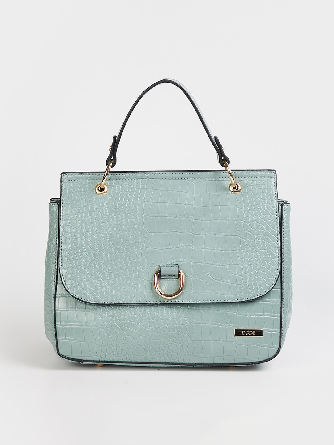 Buy CODE By Lifestyle Sea Green Solid Satchel Bag - Handbags for Women ...