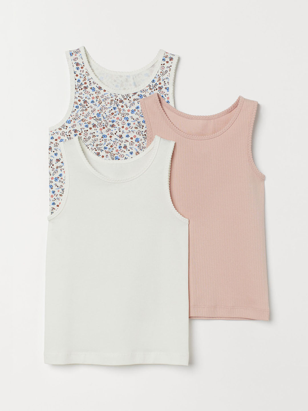 Buy H&M Girls 3 Pack Cotton Vest Tops - Tops for Girls 14213090 | Myntra