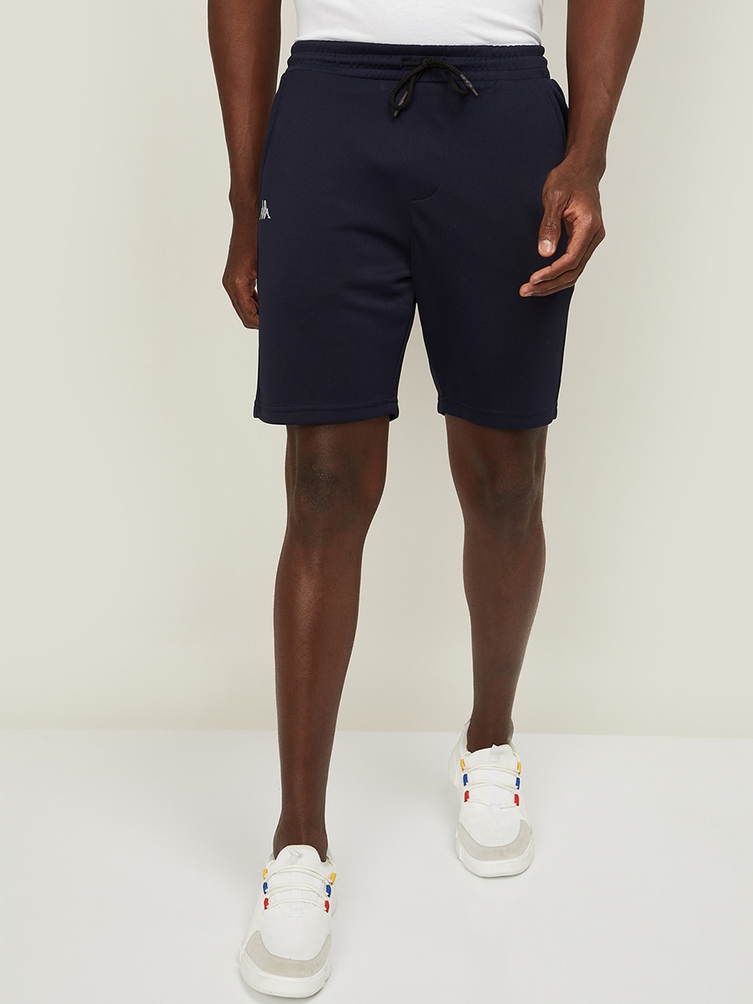 Buy Kappa Men Navy Blue Solid Regular Fit Regular Shorts - Shorts for ...