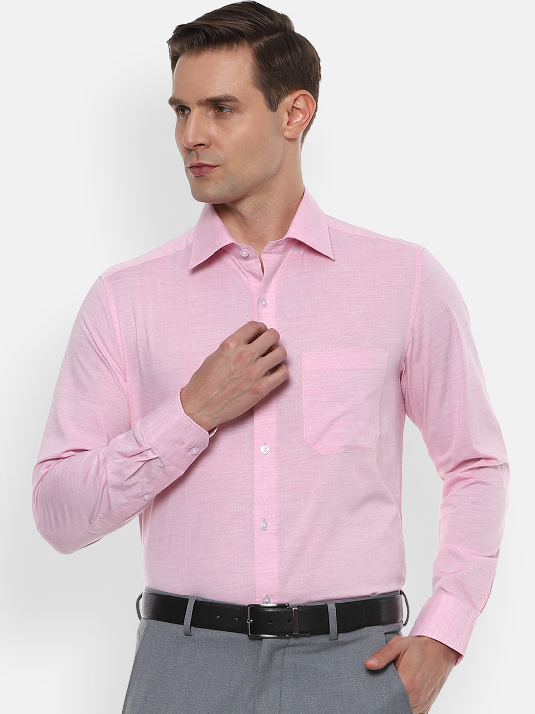 Buy Louis Philippe Men Pink Regular Fit Solid Casual Shirt - Shirts for ...