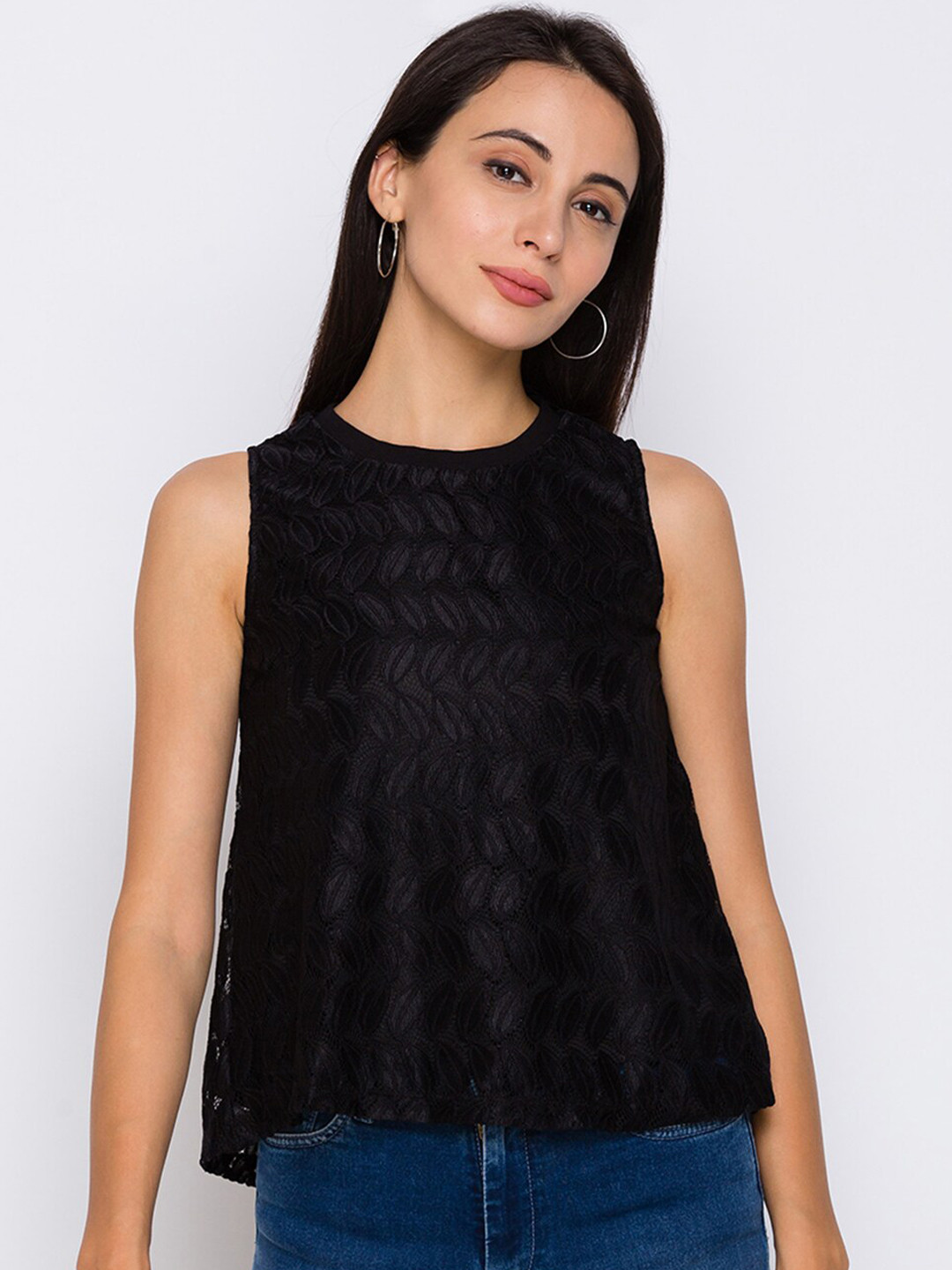 Buy Globus Black A Line Top - Tops for Women 14226286 | Myntra