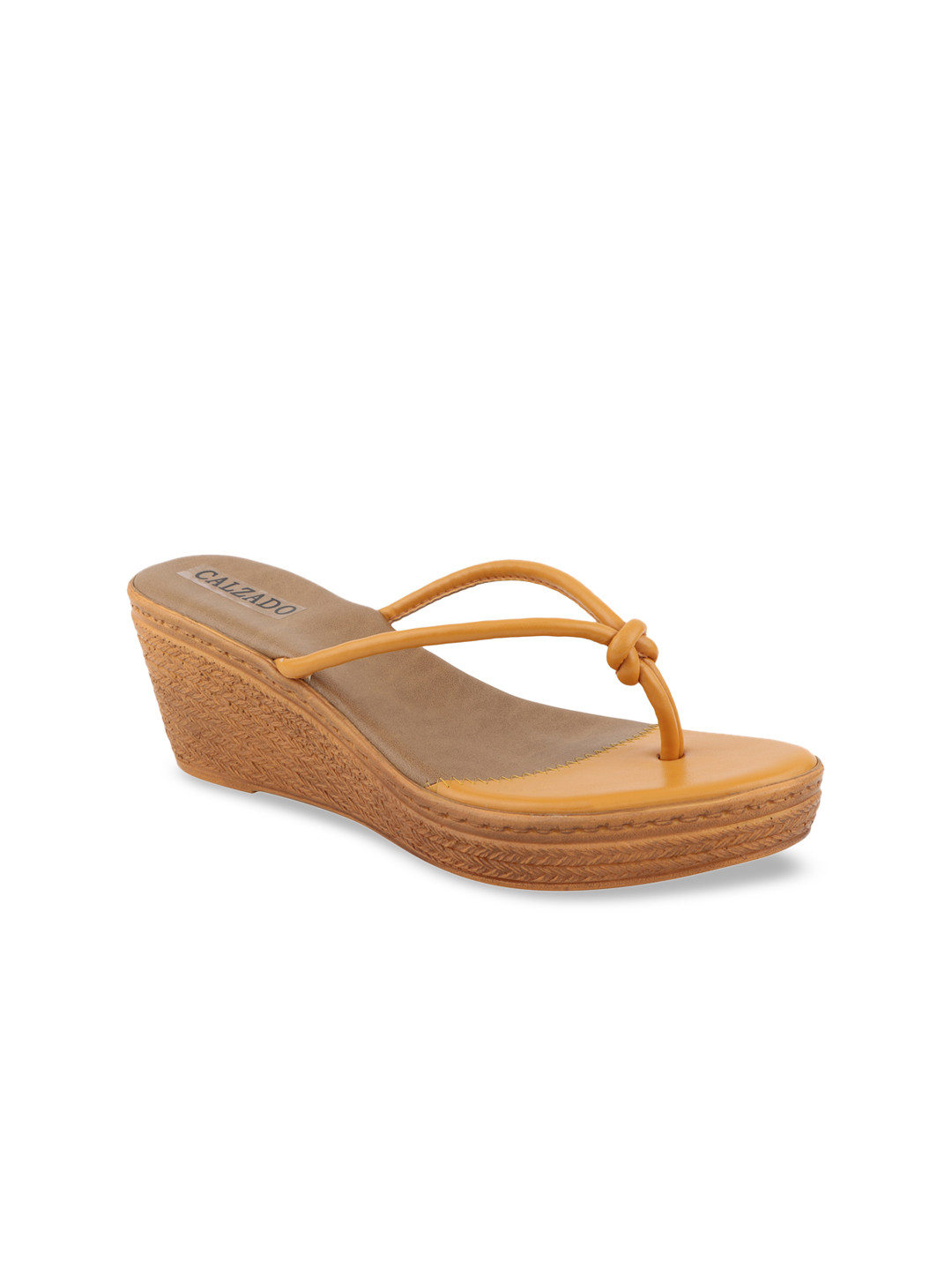 Buy CALZADO Women Yellow Solid Wedges - Heels for Women 14022480 | Myntra