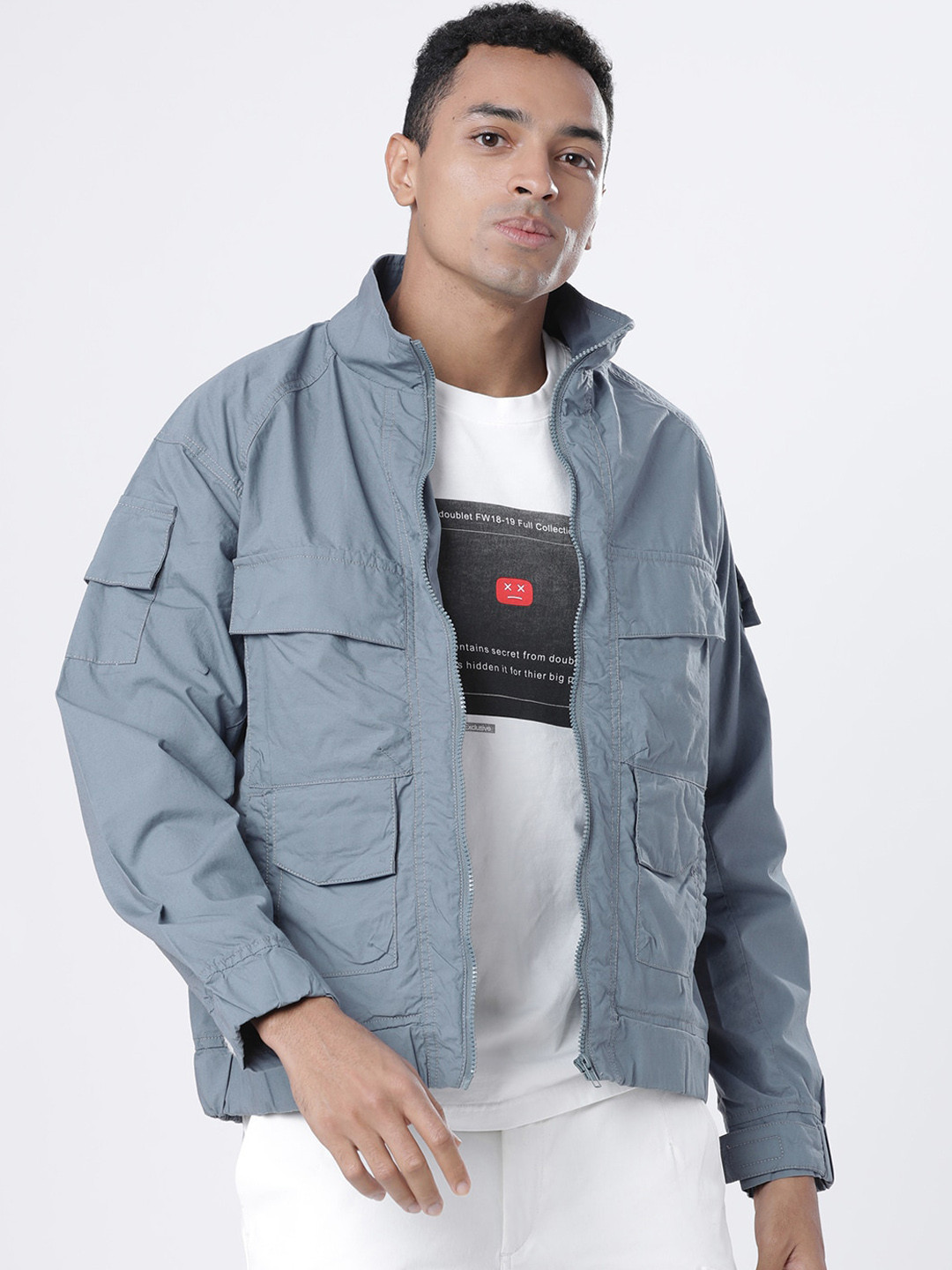 Buy HIGHLANDER Men Blue Solid Lightweight Tailored Jacket - Jackets for ...