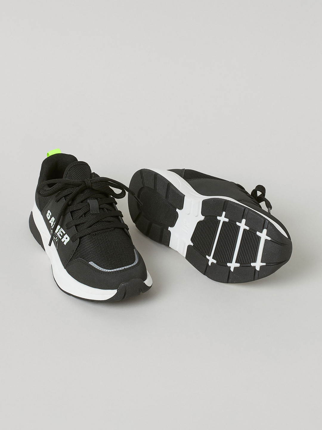 Buy H&M Boys Black & White Printed Trainers - Casual Shoes for Boys ...
