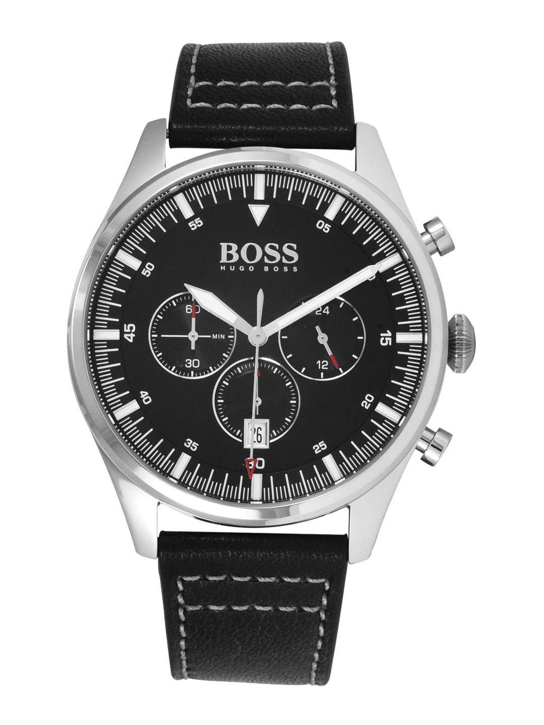 Buy Hugo Boss Men Black Textured Pioneer Analogue Watch 1513708 ...