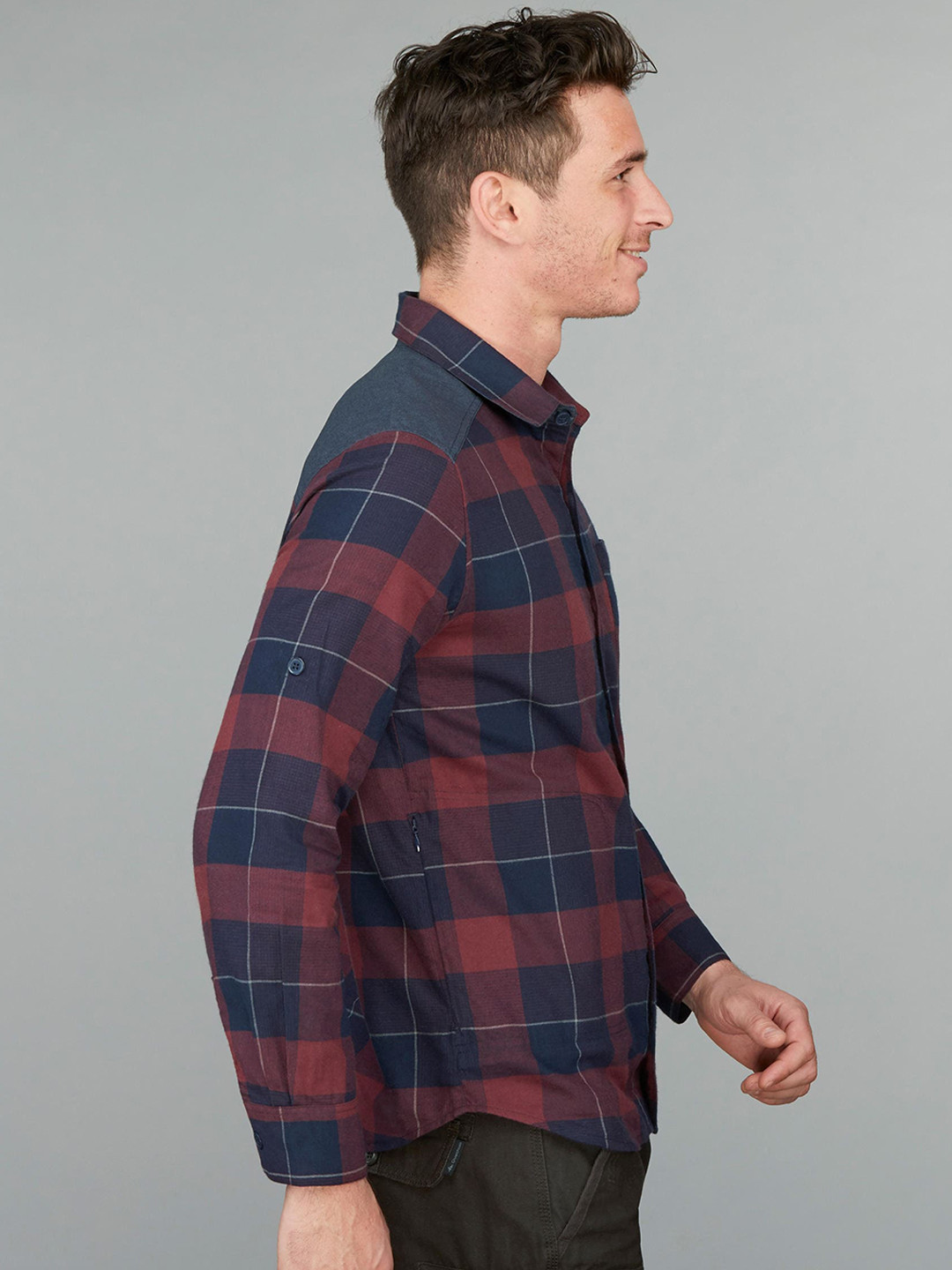 Buy FORCLAZ By Decathlon Men Regular Fit Checked Casual Hiking And ...