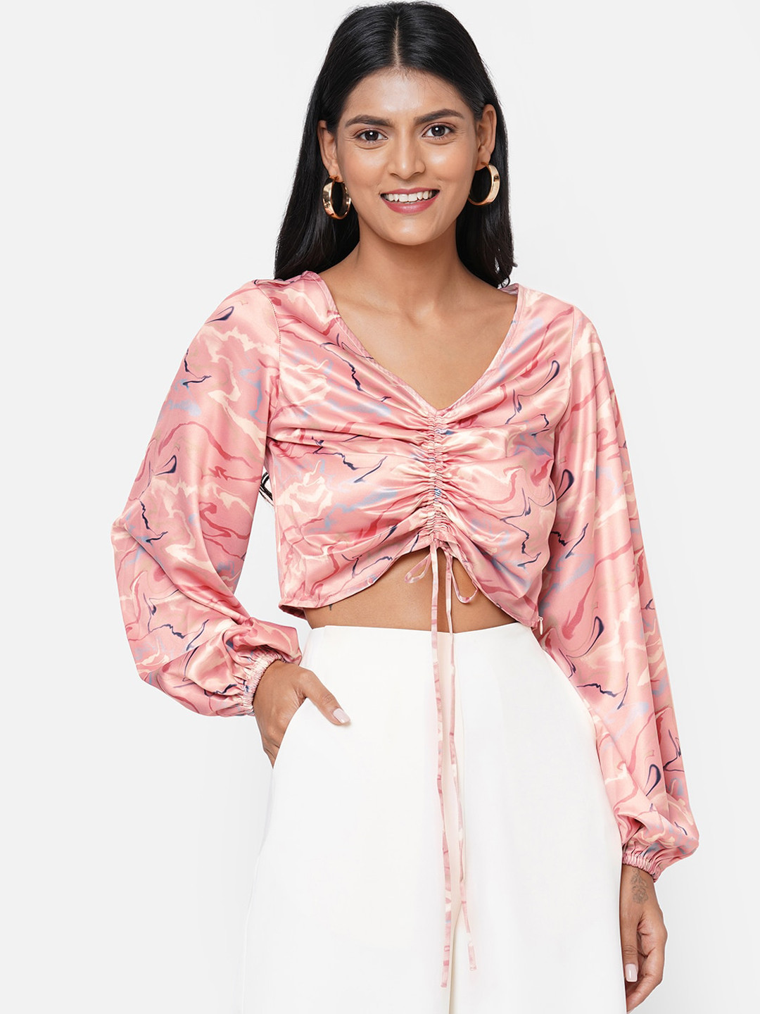 Buy 20Dresses Pink Satin Regular Satin Crop Top - Tops for Women ...