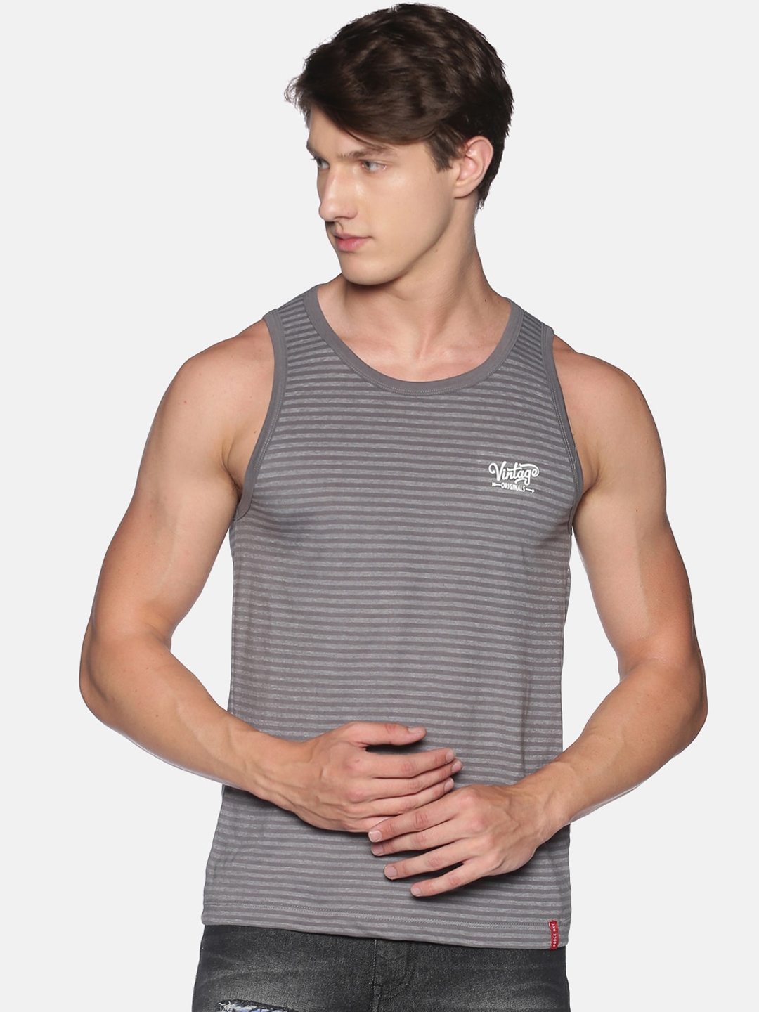 Buy Force Nxt Men Striped Premium Cotton Innerwear Vest Innerwear