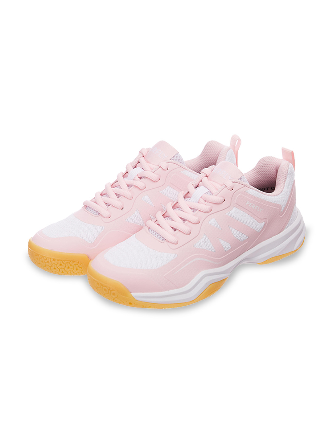 Buy PERFLY By Decathlon Unisex Kids Pink & White Badminton Shoes ...