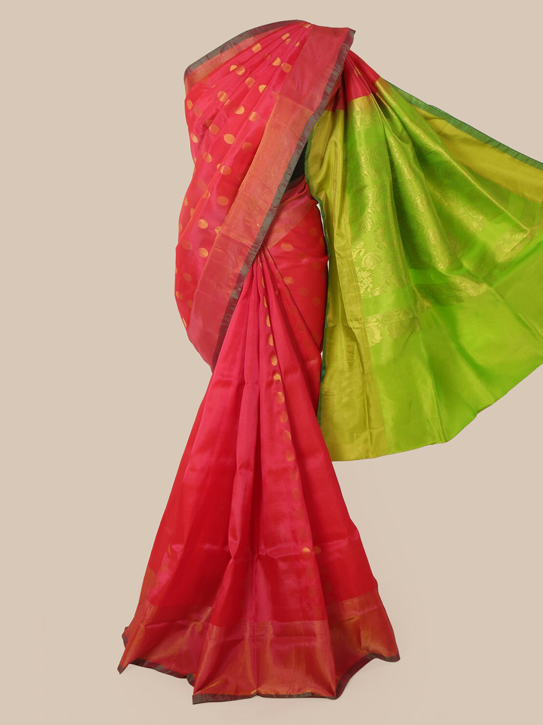 Buy Pothys Red Pure Silk Woven Design Kanjeevaram Saree - Sarees for ...