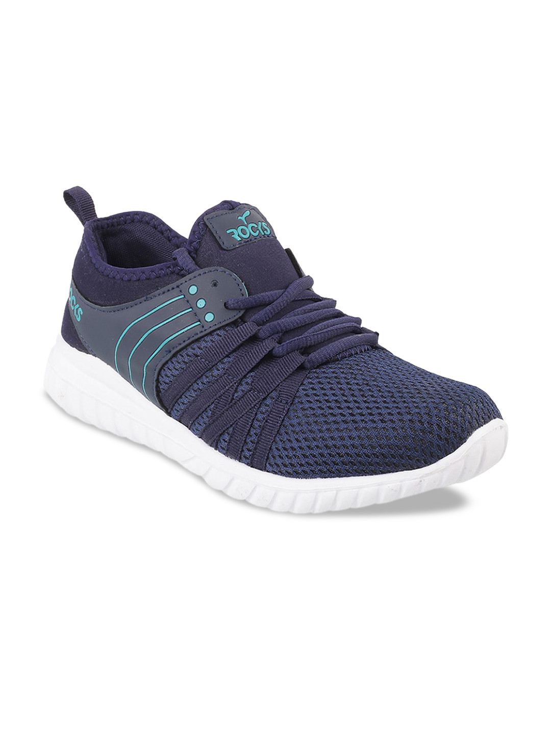 Buy WALKWAY By Metro Men Navy Blue Woven Design Sneakers - Casual Shoes ...
