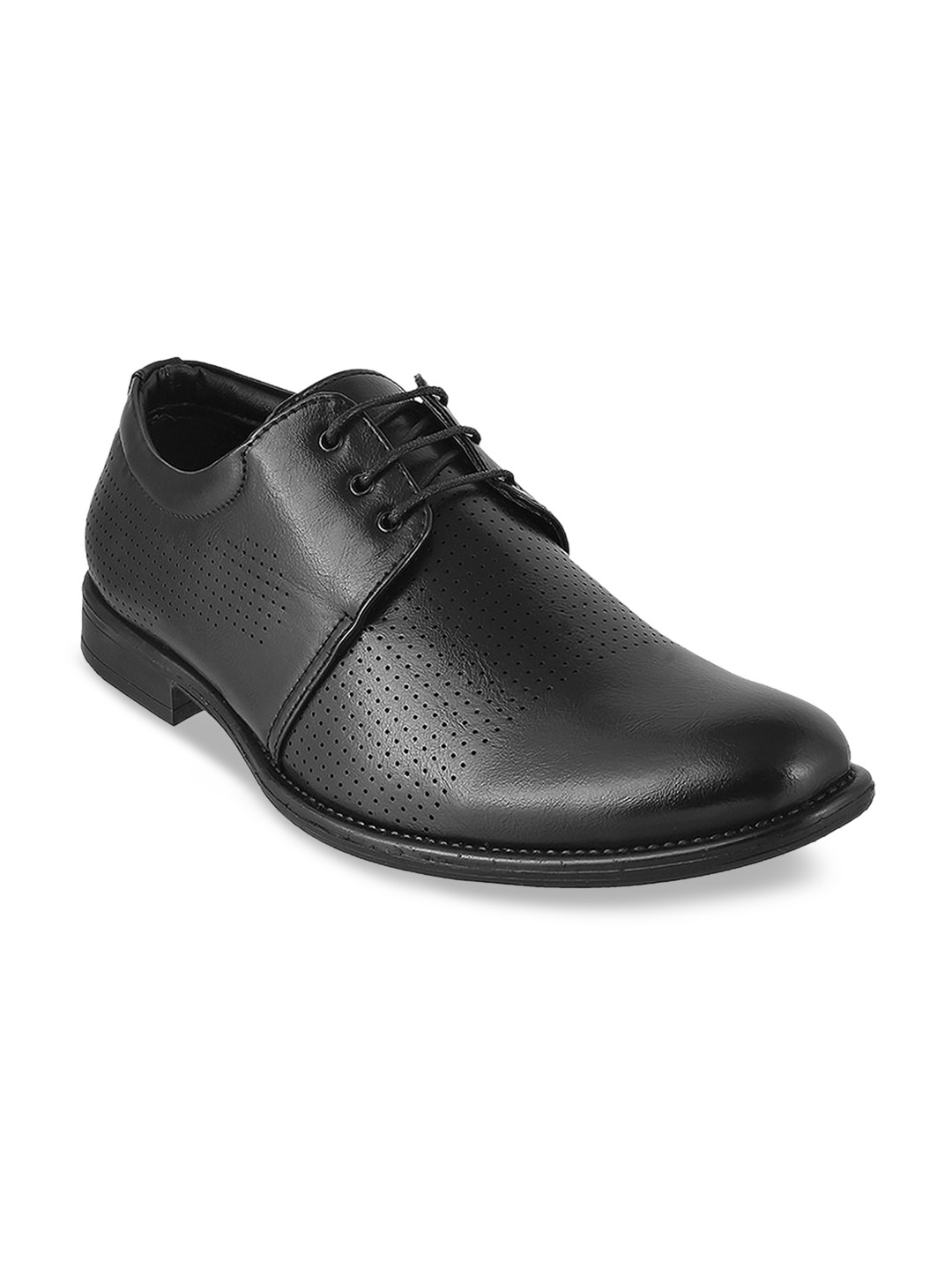 Buy WALKWAY By Metro Men Black Solid Formal Derbys - Formal Shoes for ...