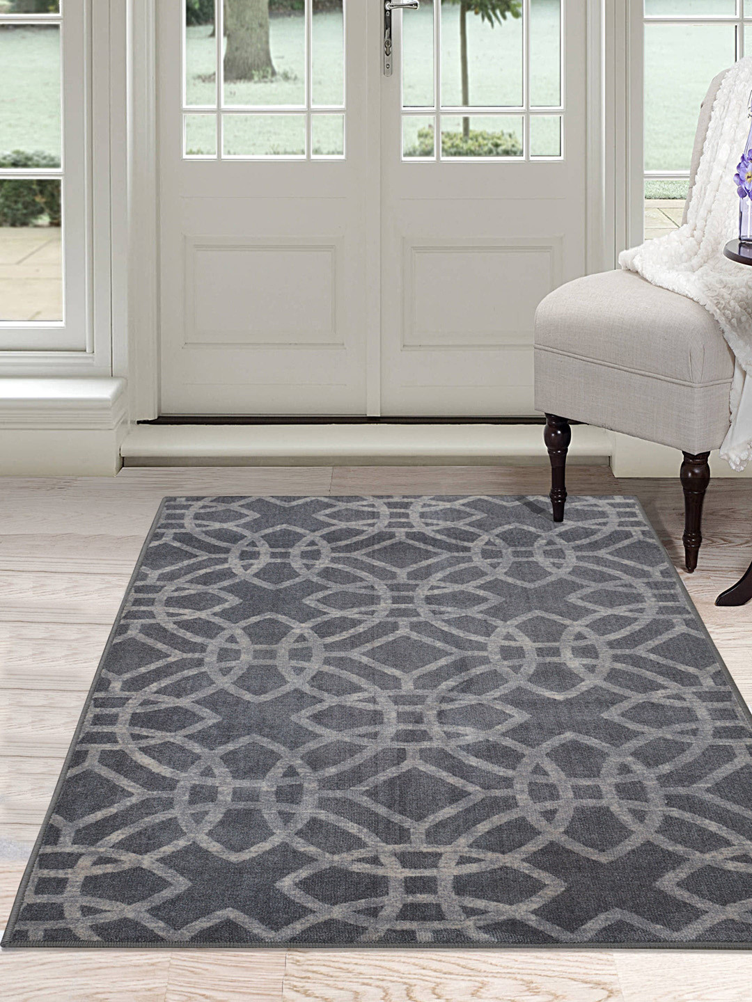 Buy RUGSMITH Navy Blue Premium Geometric Pattern Rug - Carpets for ...