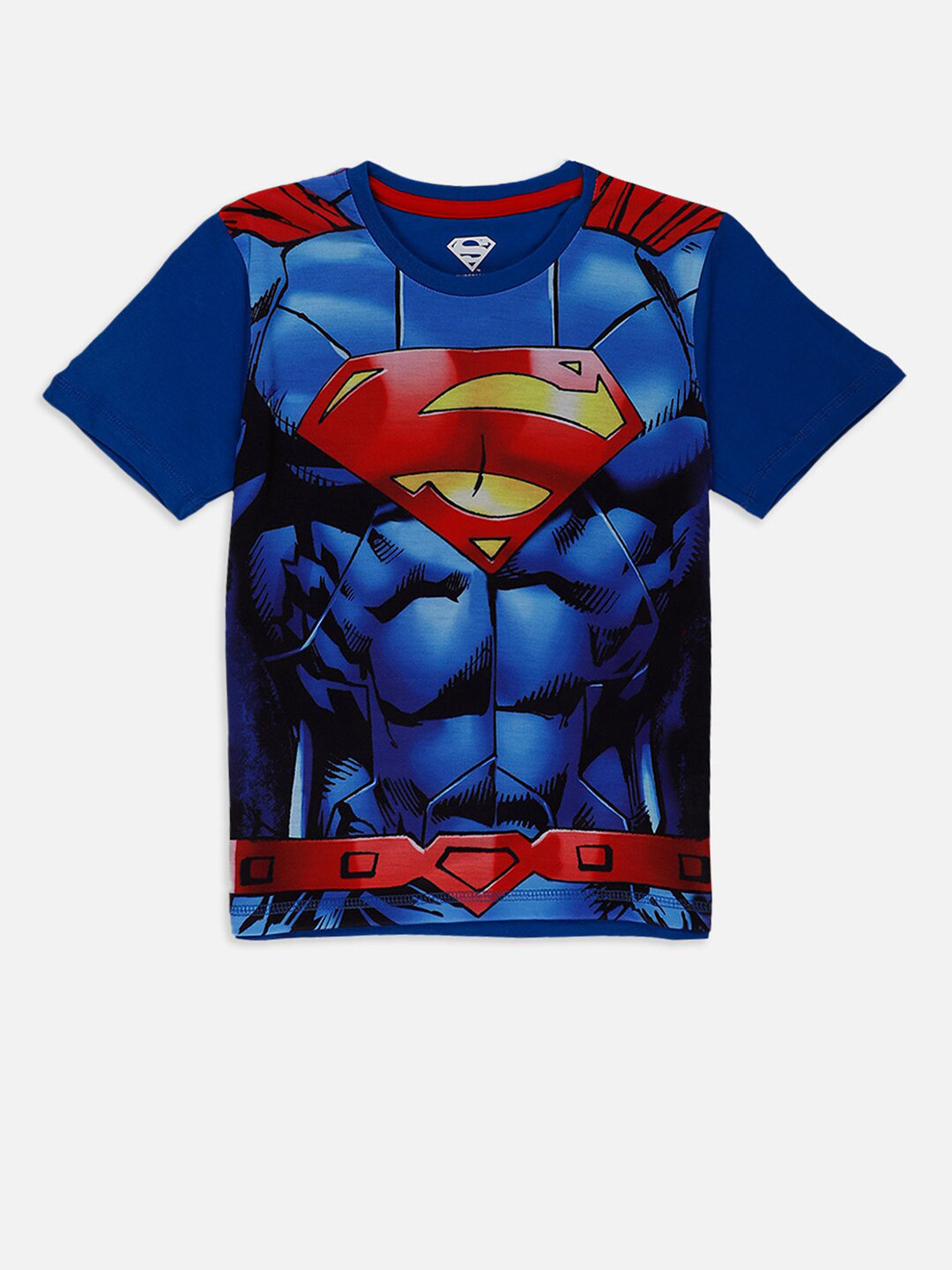 Buy Kids Ville Boys Blue & Red Superman Print Cotton T Shirt - Tshirts ...