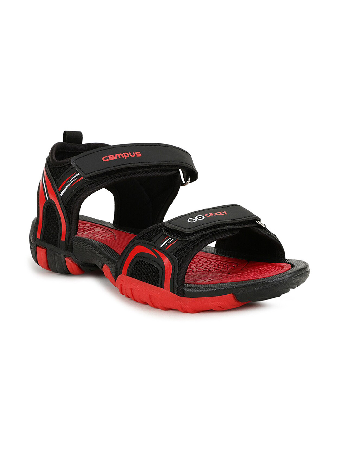Buy Campus Kids Black & Red Comfort Sandals - Sandals for Unisex Kids ...