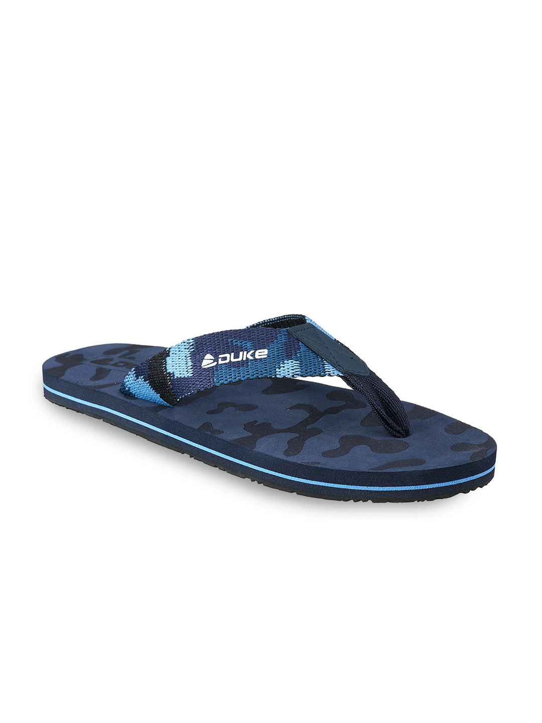 Buy Duke Men Navy Blue & Black Printed Thong Flip Flops - Flip Flops ...