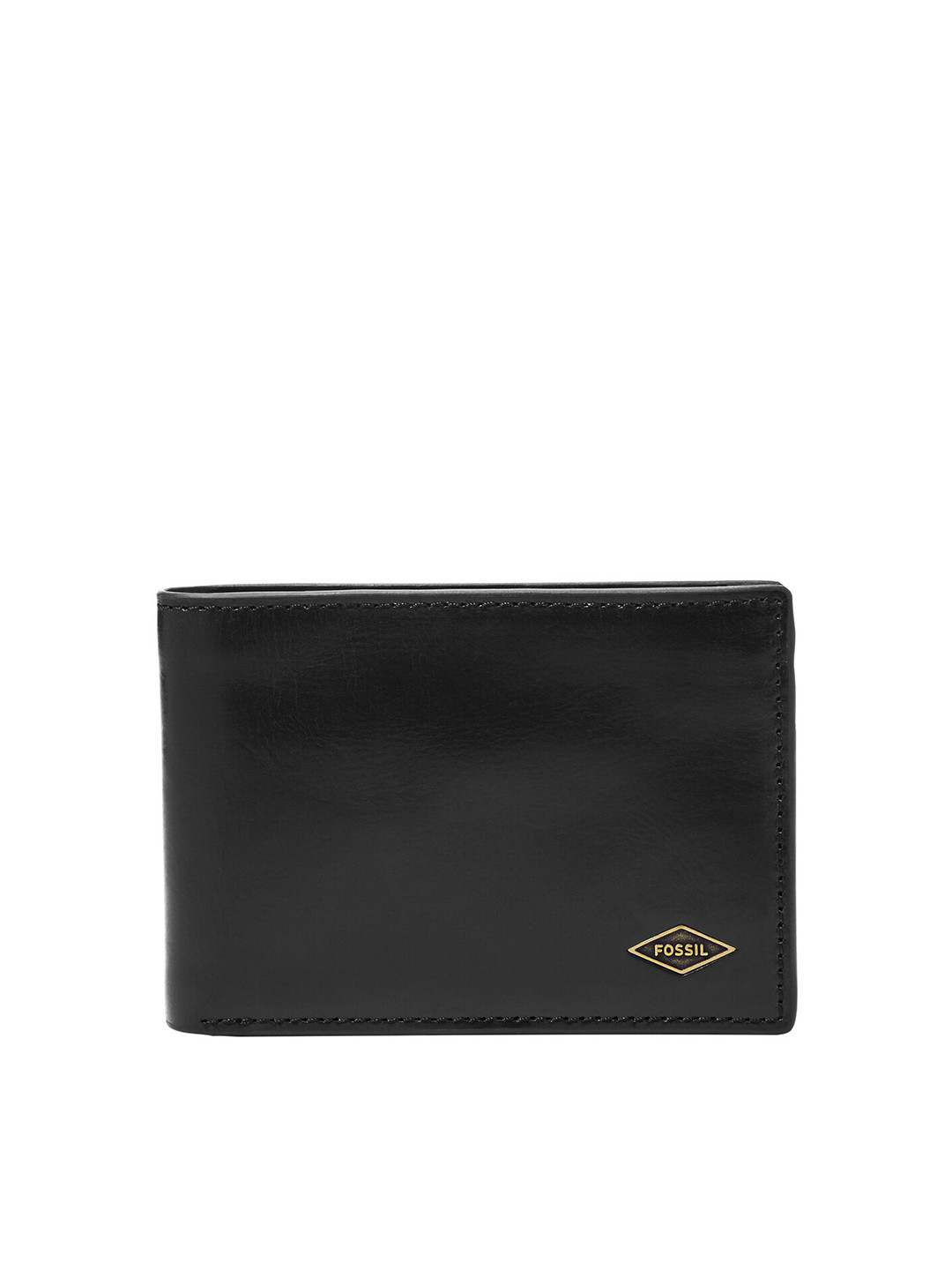 Buy Fossil Men Black Solid Leather Two Fold Wallet - Wallets for Men ...