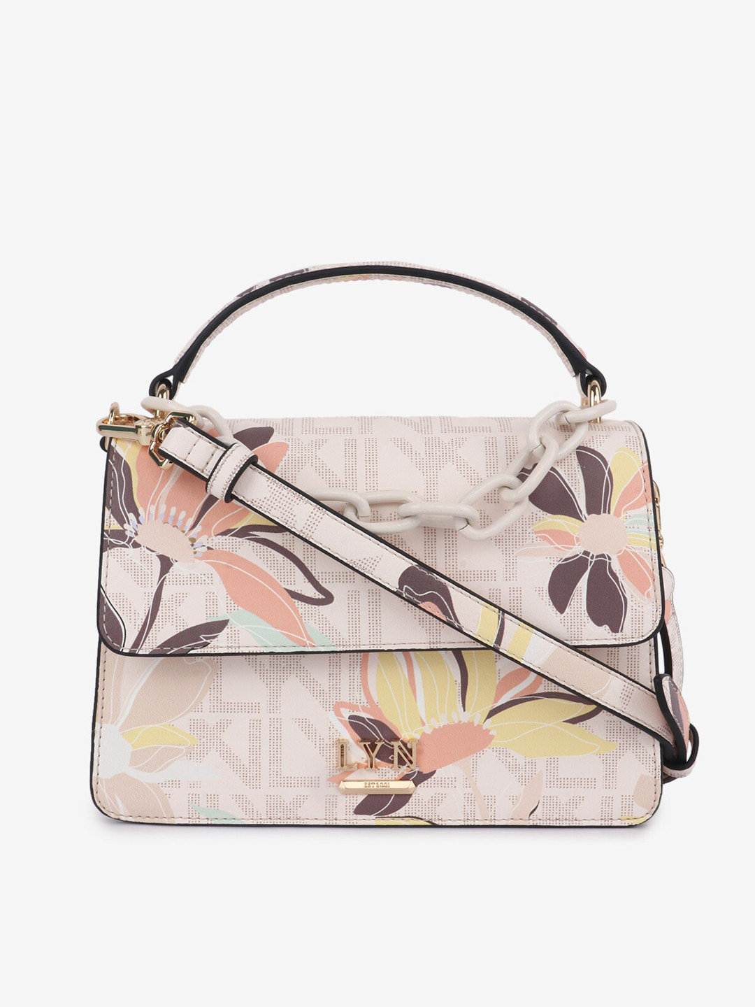 Buy LYN Beige Floral Printed Satchel - Handbags for Women 14389730 | Myntra