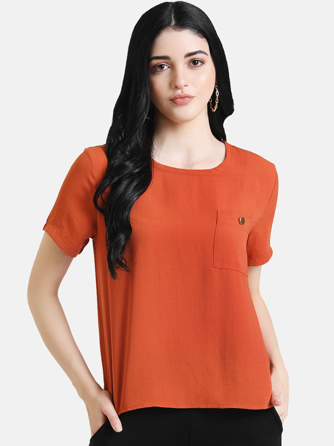 Buy Kazo Rust Brown Regular Solid Top - Tops for Women 14402728 | Myntra