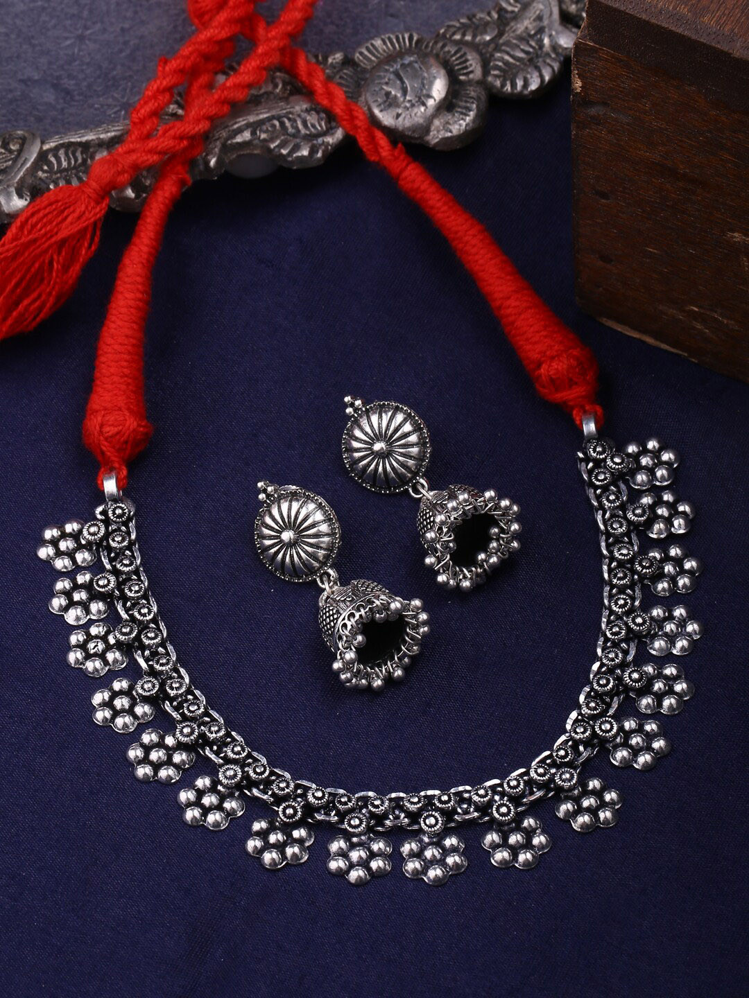 Buy Shoshaa Oxidised Silver Plated Jewellery Set - Jewellery Set for ...