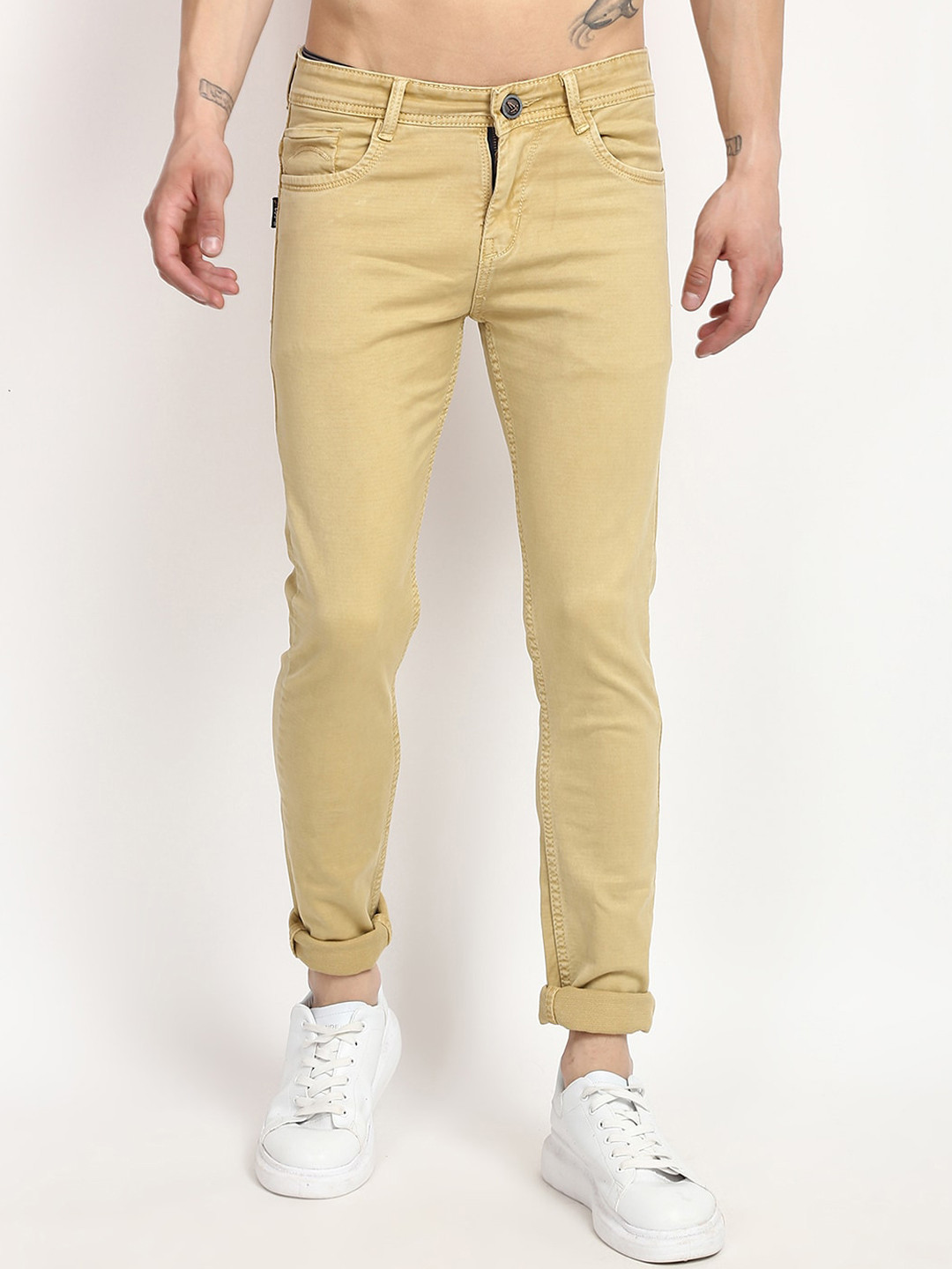 Buy V2 Value & Variety Men Khaki Coloured Jeans - Jeans for Men ...