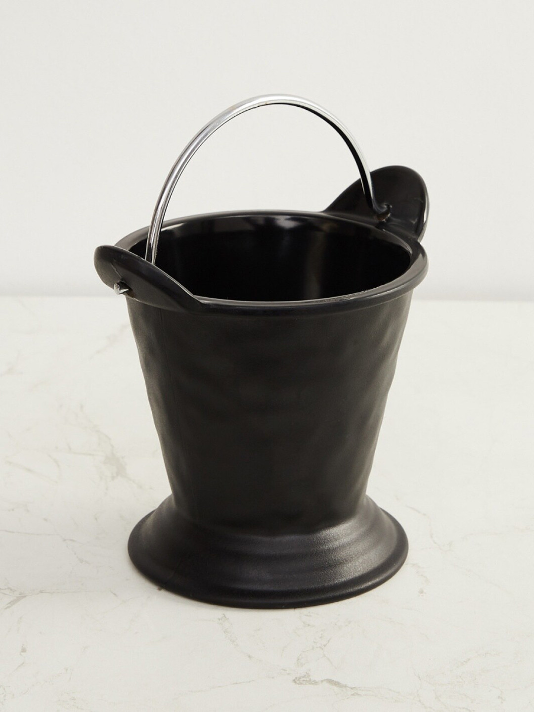 Buy Home Centre Black Solid Melamine Matte Bucket With Handle - Bowl ...