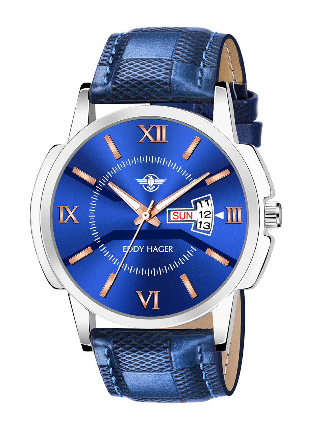 Buy EDDY HAGER Men Blue Analogue Watch Eddy Hager 172 Blue - Watches ...