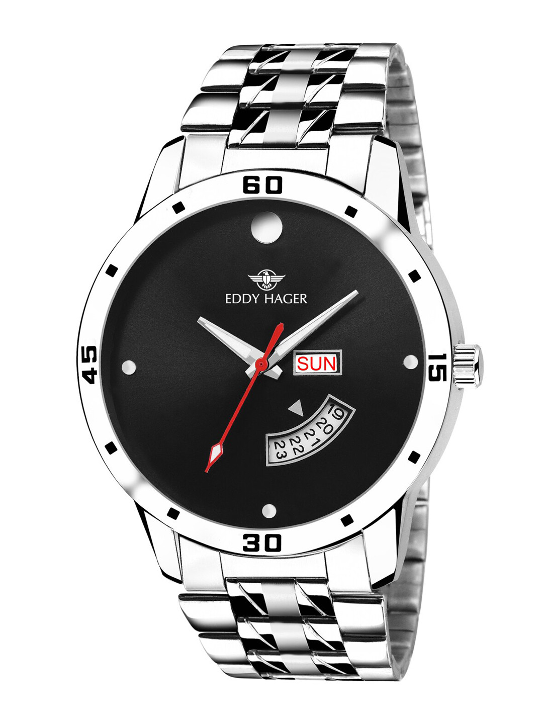 Buy EDDY HAGER Men Silver Toned Analogue Watch - Watches for Men ...