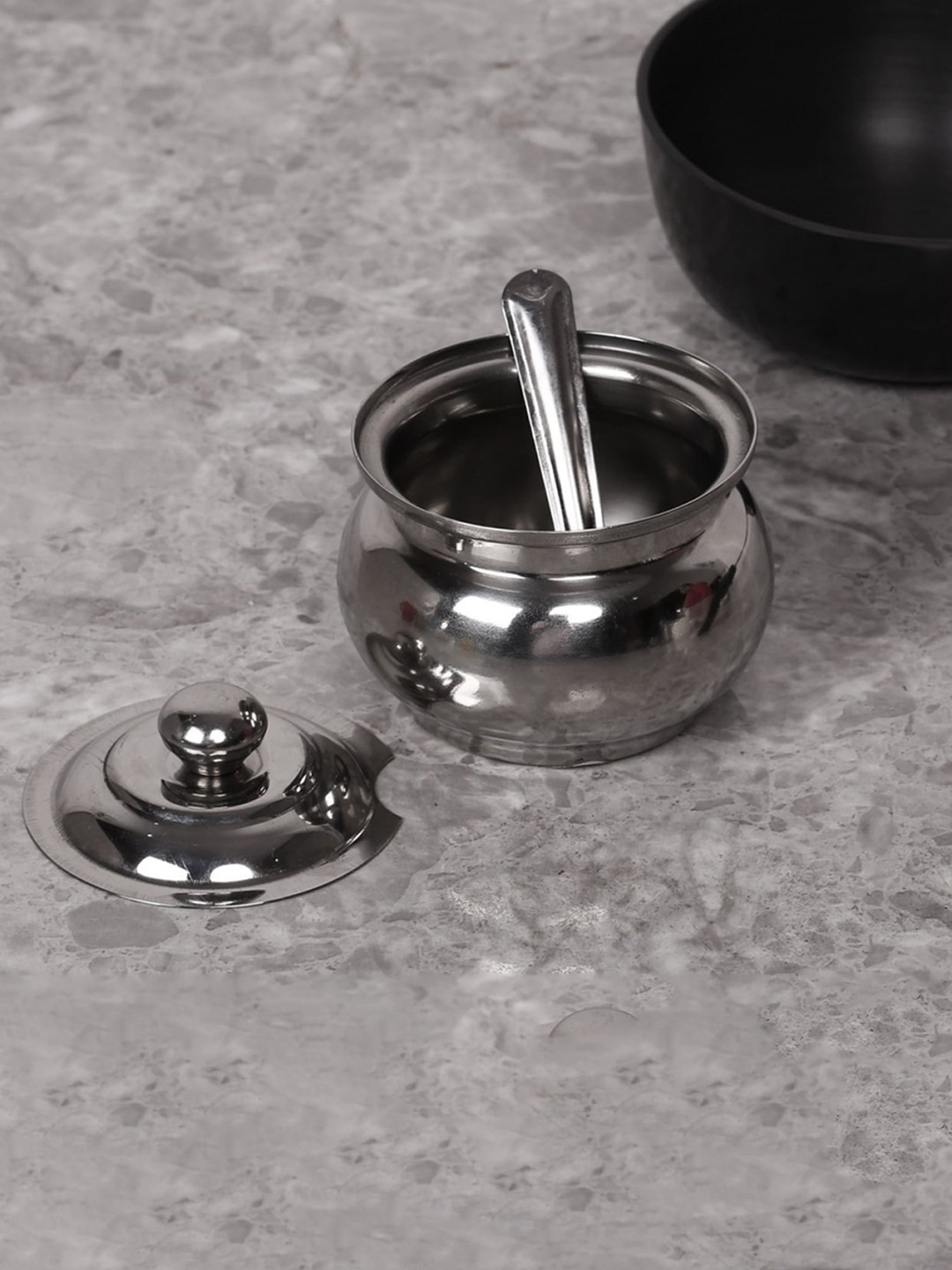 Buy Home Centre Silver Toned Glovia Stainless Steel Ghee Pot - Cookware ...