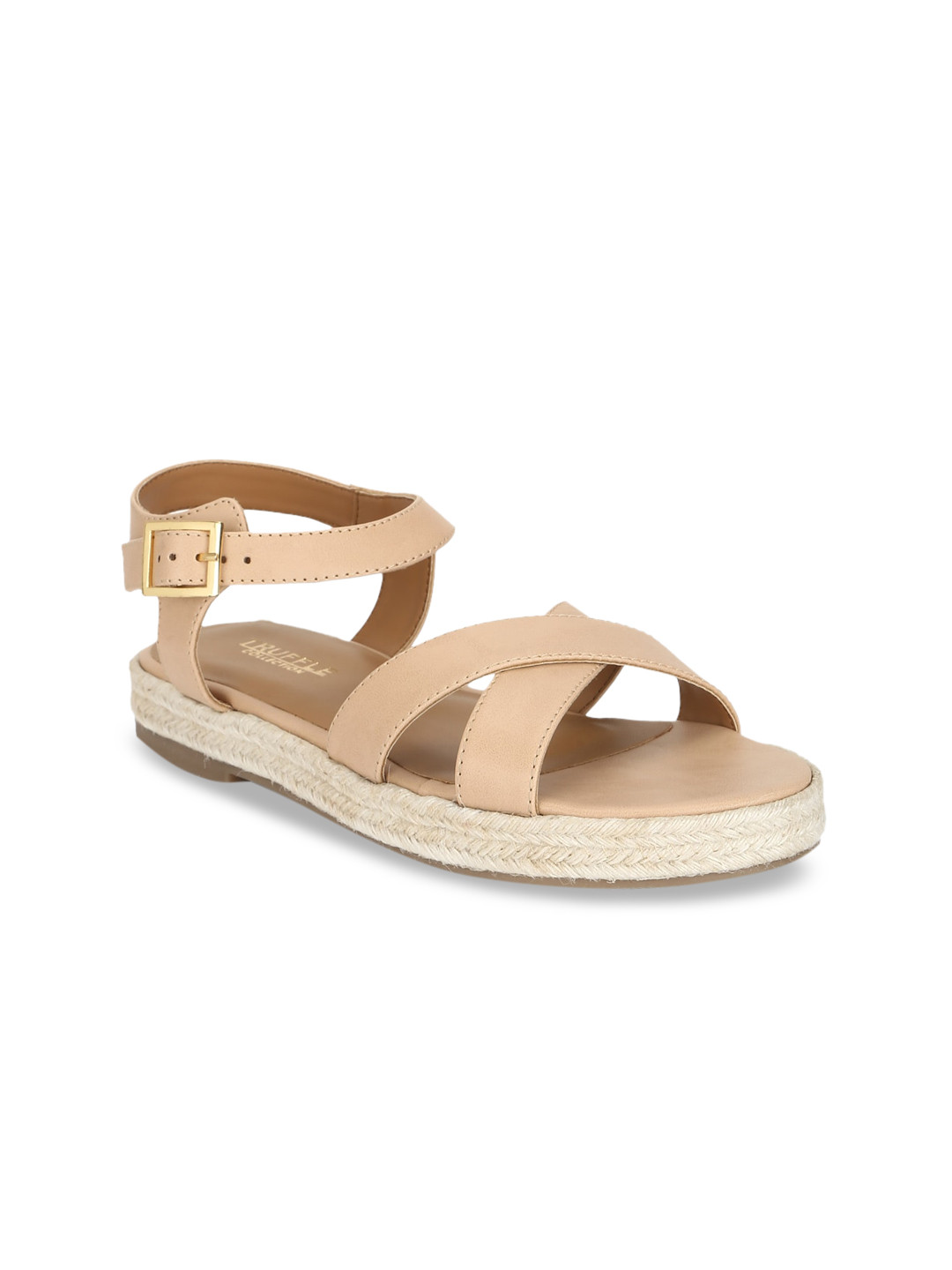 Buy Truffle Collection Women Nude Coloured Solid Sandals - Heels for ...