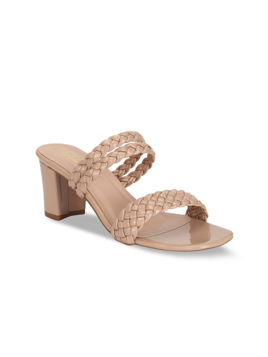 Buy Truffle Collection Women Nude Coloured Woven Design Sandals - Heels ...