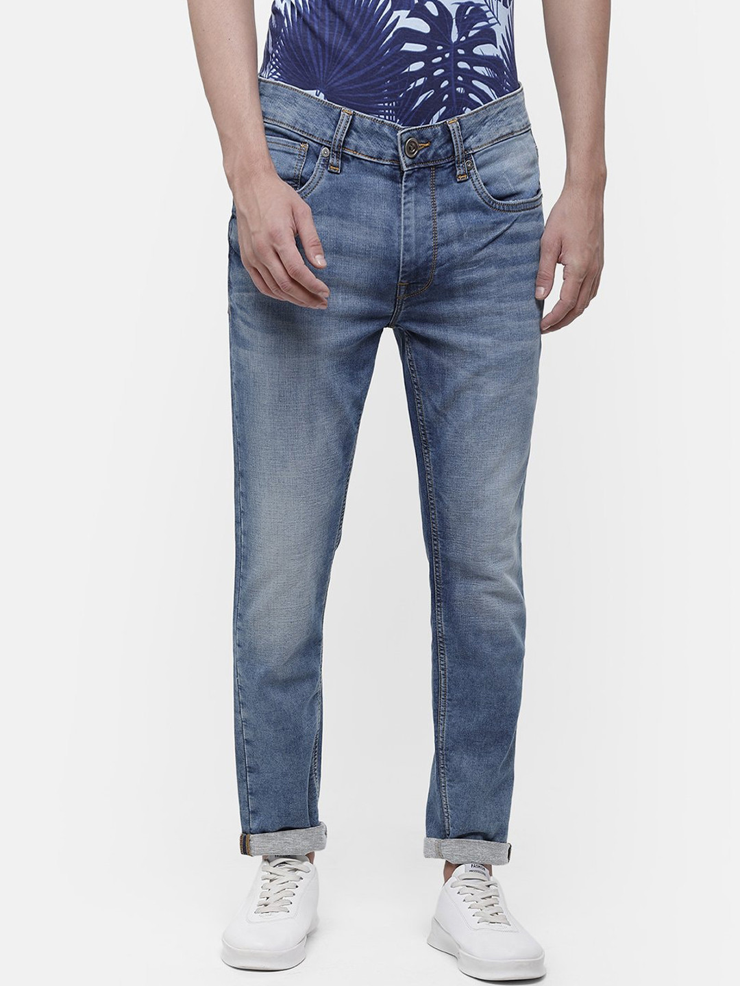 Buy Voi Jeans Men Blue Skinny Fit Mid Rise Clean Look Jeans - Jeans for ...