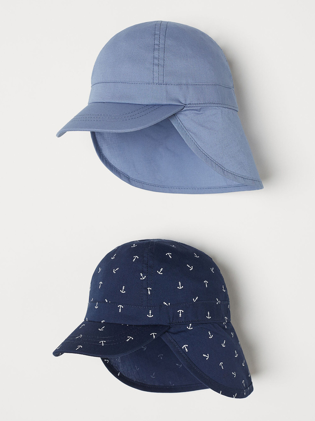 Buy H&M Unisex Kids Blue 2 Pack Cotton Sun Caps - Hat for Unisex Kids ...