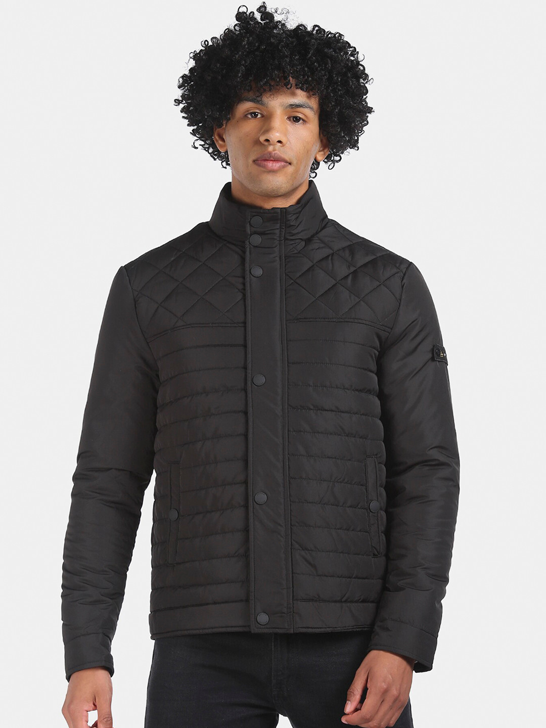 Buy Arrow Sport Men Black Solid Quilted Jacket - Jackets for Men ...
