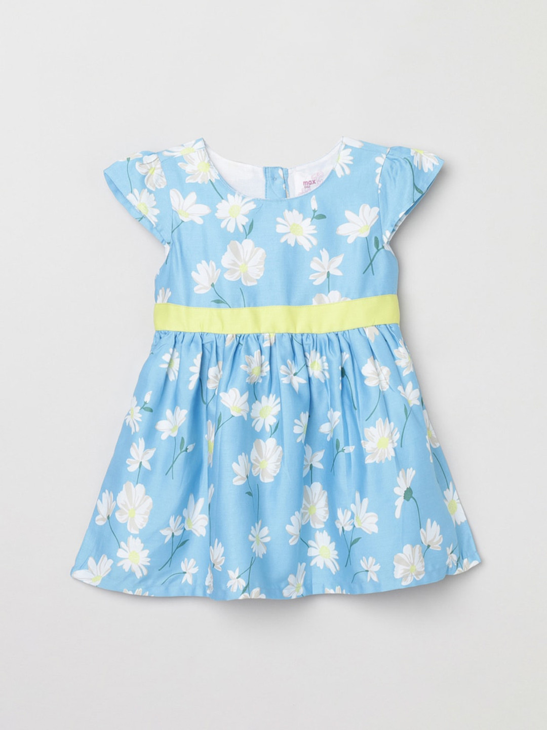 Buy Max Girls Blue Floral Fit And Flare Dress - Dresses for Girls ...